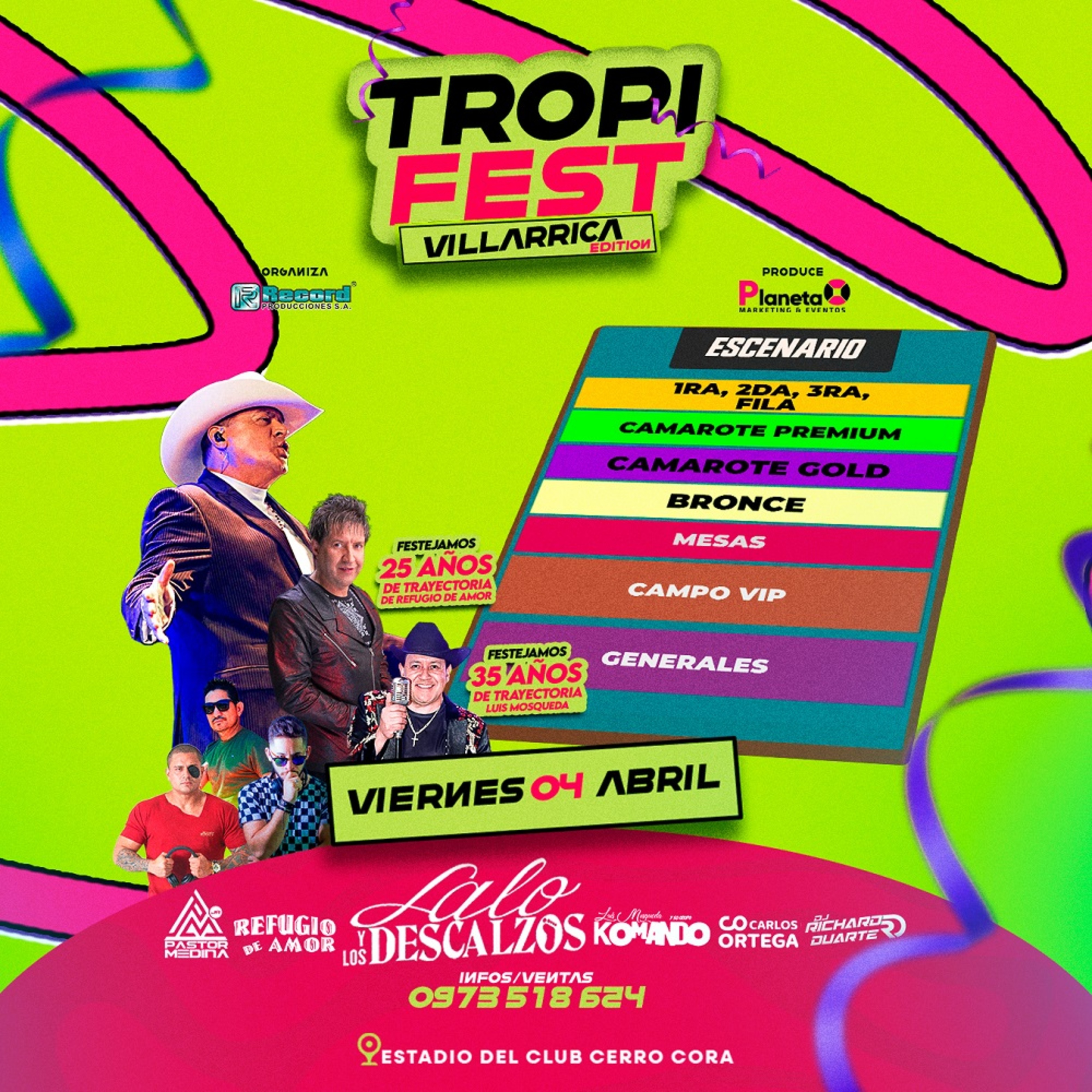 TROPI FEST VILLARICA - LALO Y LOS DESCALZOS - ALL INGRESSOS - Entradas